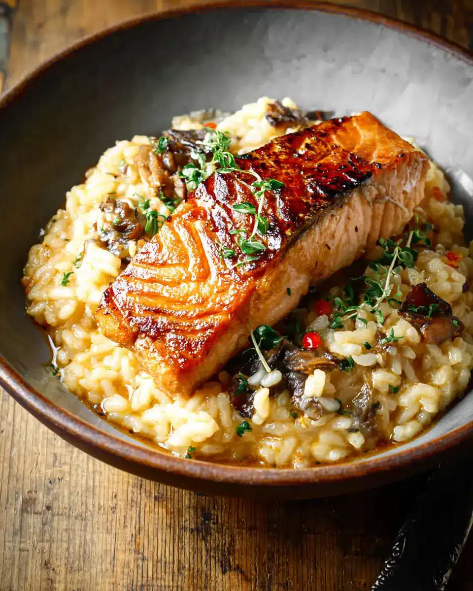 Japanese Style Risotto with Seared Salmon