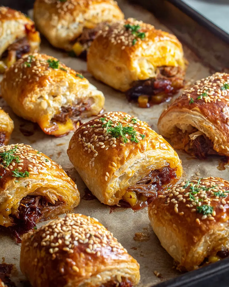 pulled pork pastry puffs